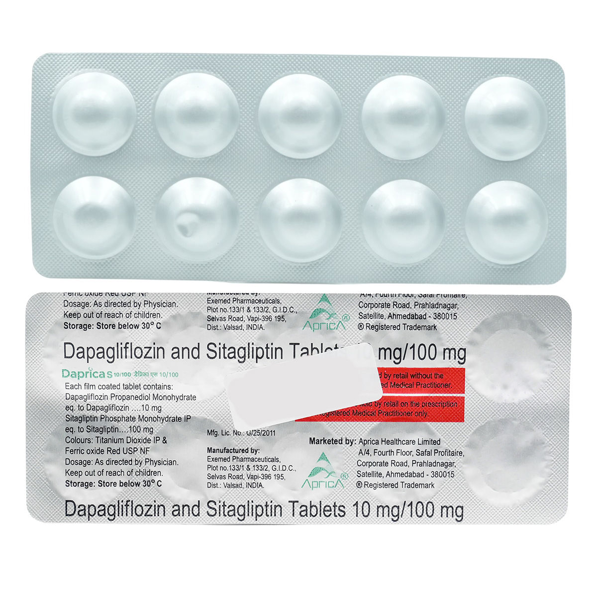 Daprica S 10 mg/100 mg Tablet | Uses, Side Effects, Price | Apollo Pharmacy