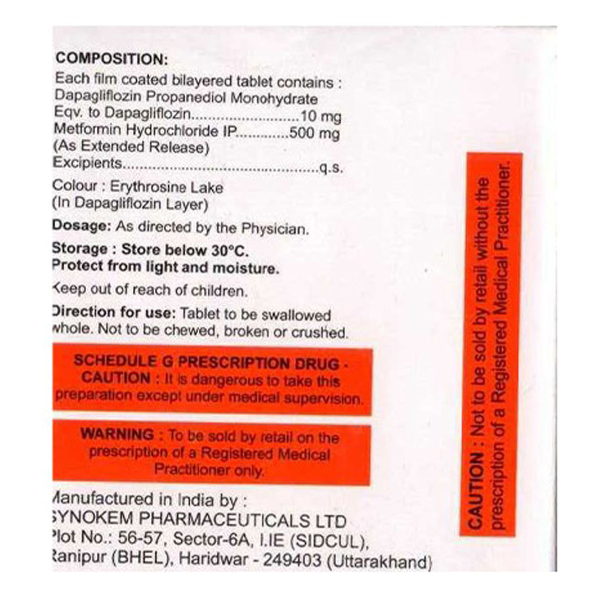 Dapagold M 10/500 mg Tablet 10's Price, Uses, Side Effects, Composition ...