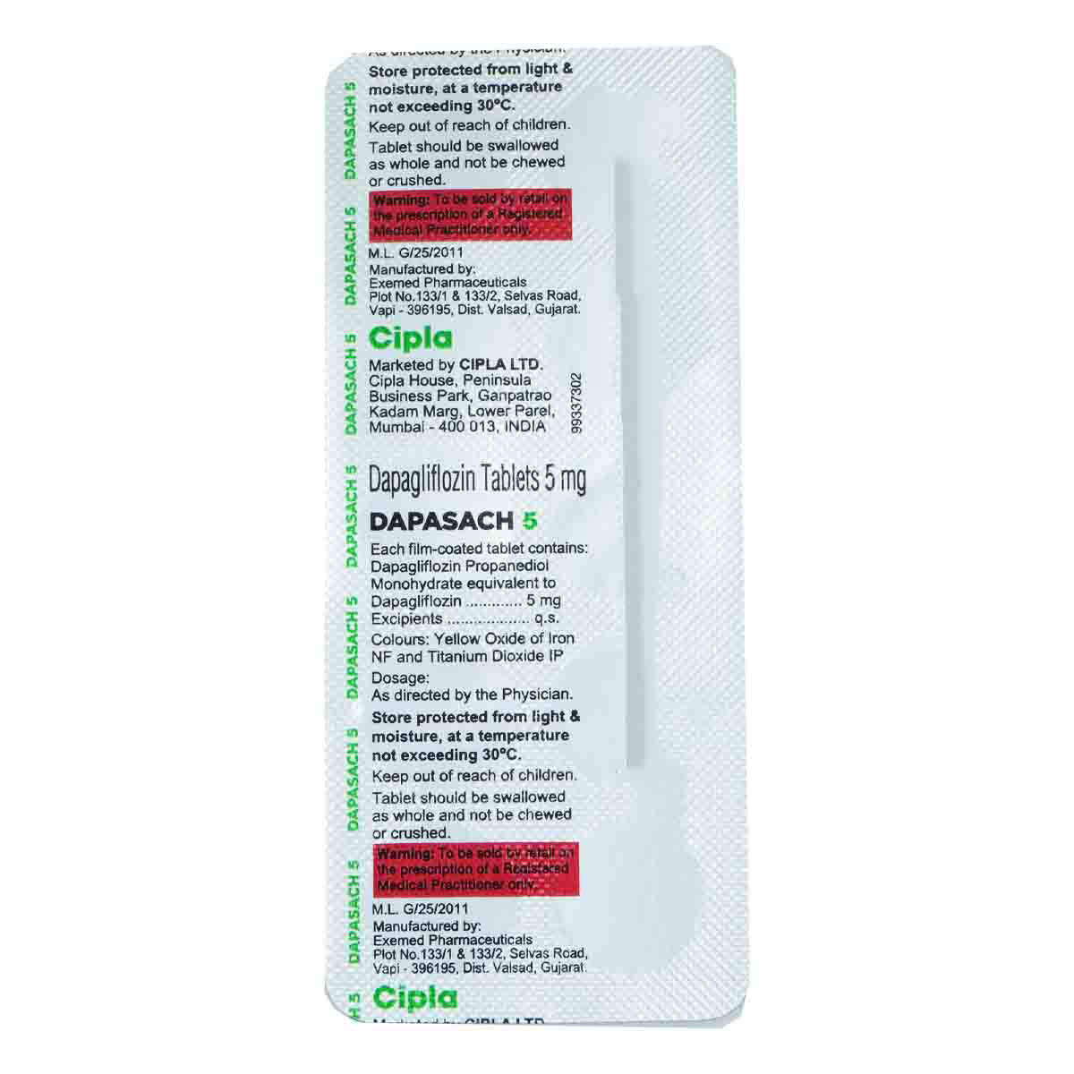 Dapasach 5 Tablet 10's Price, Uses, Side Effects, Composition - Apollo ...