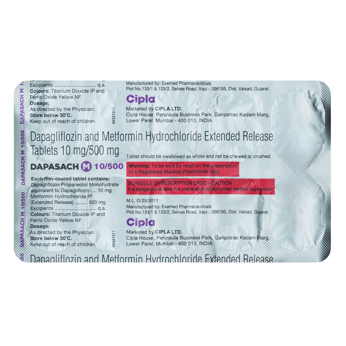 Dapasach M 10/500 Tablet | Uses, Side Effects, Price | Apollo Pharmacy