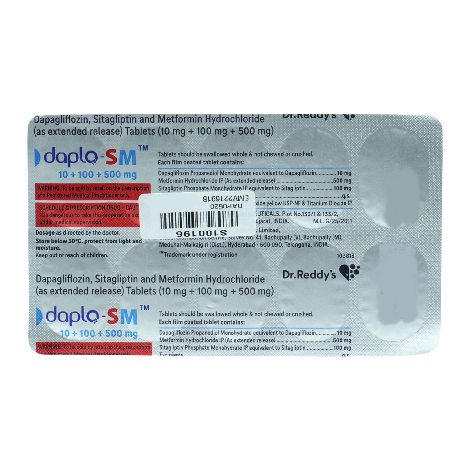 Daplo-SM 10/100/500 Tablet 10's Price, Uses, Side Effects, Composition ...