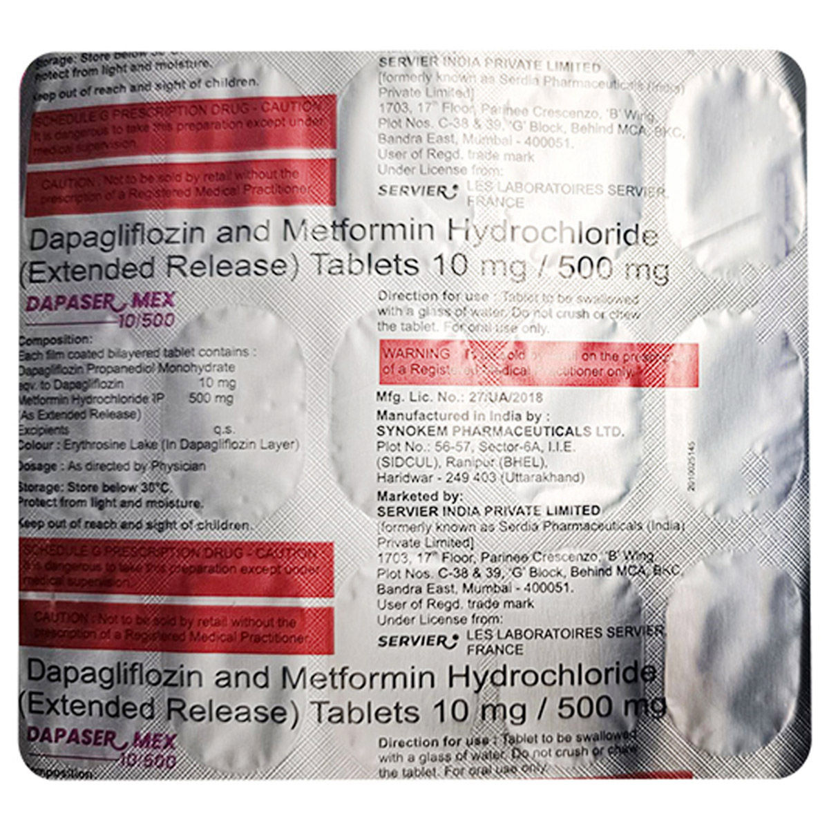 Dapaser Mex 10/500 Tablet | Uses, Side Effects, Price | Apollo Pharmacy
