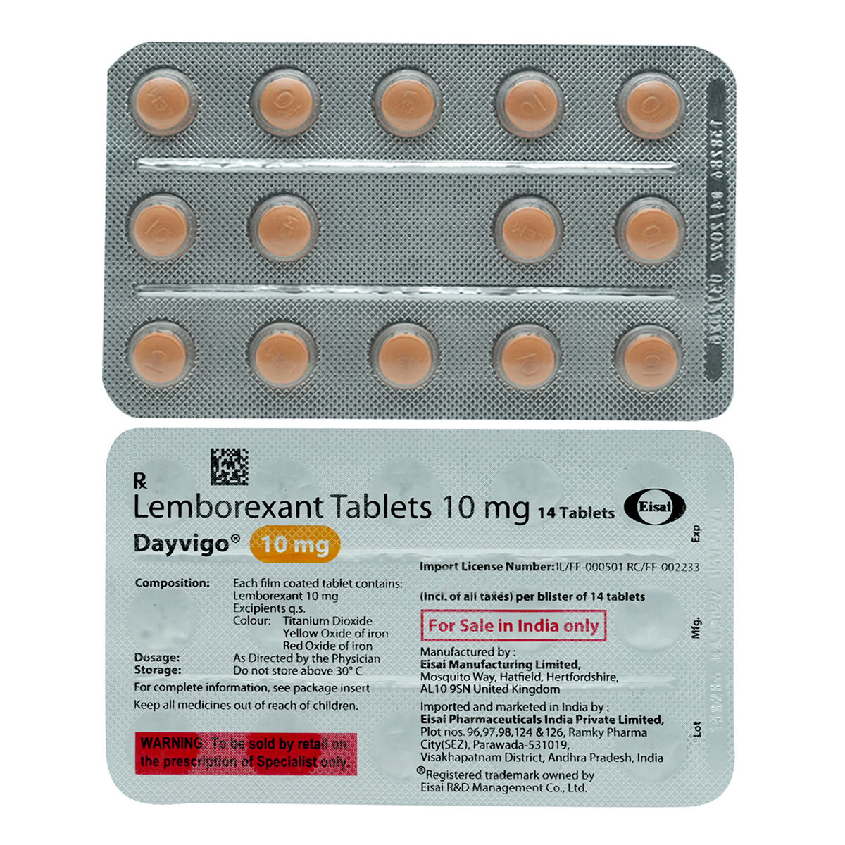 Dayvigo 10 mg Tablet 14's Price, Uses, Side Effects, Composition - Apollo Pharmacy