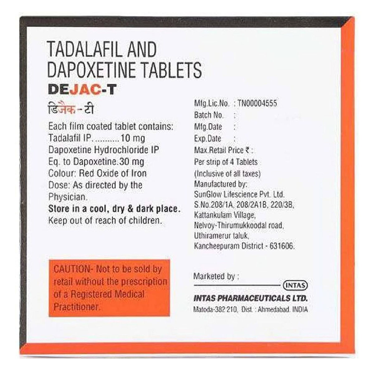 Dejac T Tablet 4's Price, Uses, Side Effects, Composition - Apollo Pharmacy