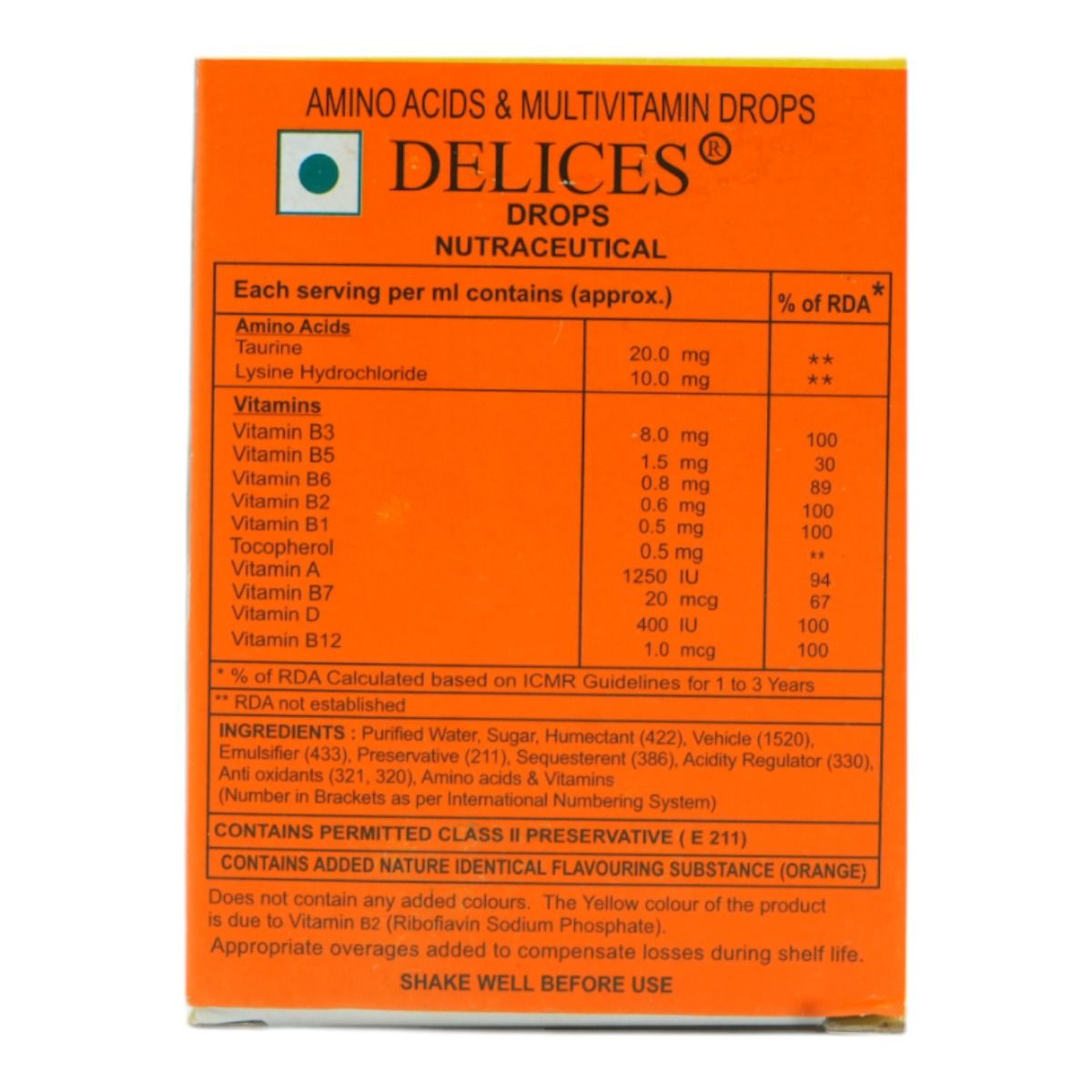 DELICES DROPS 15ML Price, Uses, Side Effects, Composition - Apollo Pharmacy