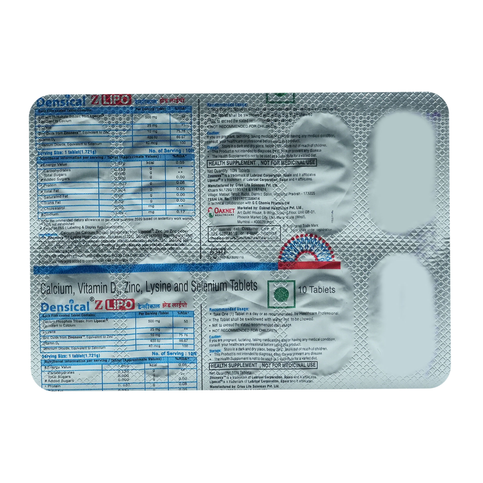 Densical Z Lipo Tablet 10's Price, Uses, Side Effects, Composition ...