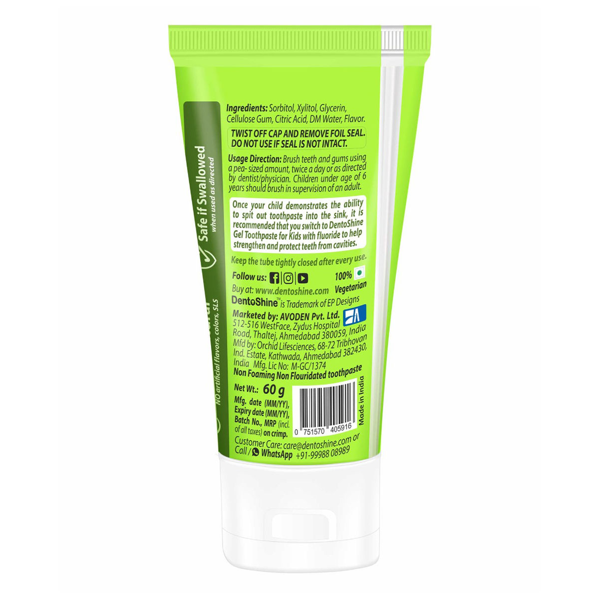 Dentoshine Apple-Banana Flavour Toothpaste for Kids, 60 gm Price, Uses ...