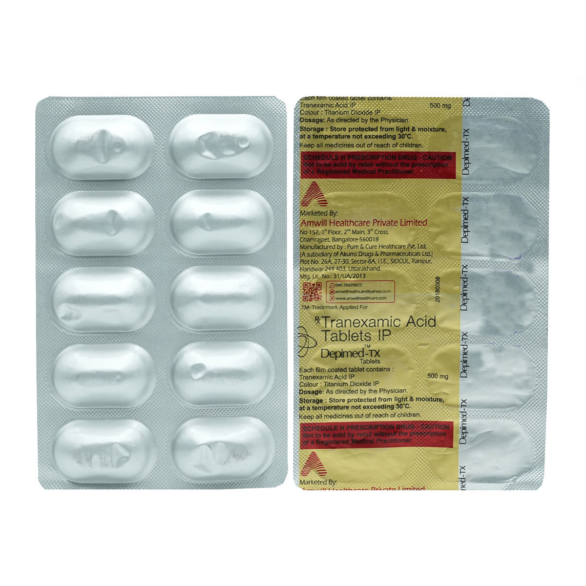 DEPIMED-TX 500MG TABLETS 10'S Price, Uses, Side Effects, Composition ...