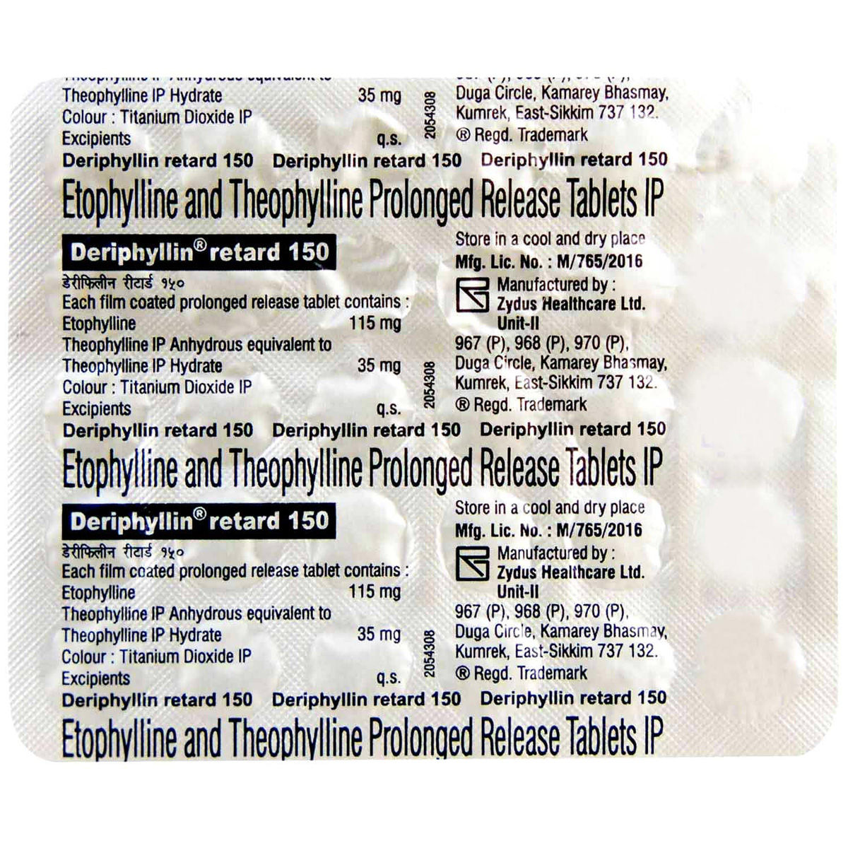 Deriphyllin Retard 150 Tablet | Uses, Side Effects, Price | Apollo Pharmacy