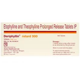 Deriphyllin Retard 300 Tablet | Uses, Side Effects, Price | Apollo Pharmacy