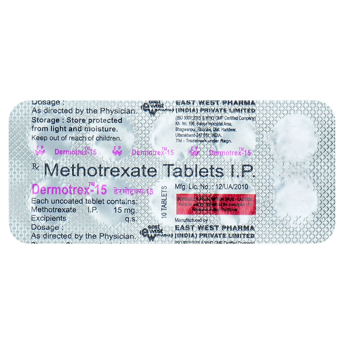 Dermotrex 15 mg Tablet | Uses, Side Effects, Price | Apollo Pharmacy
