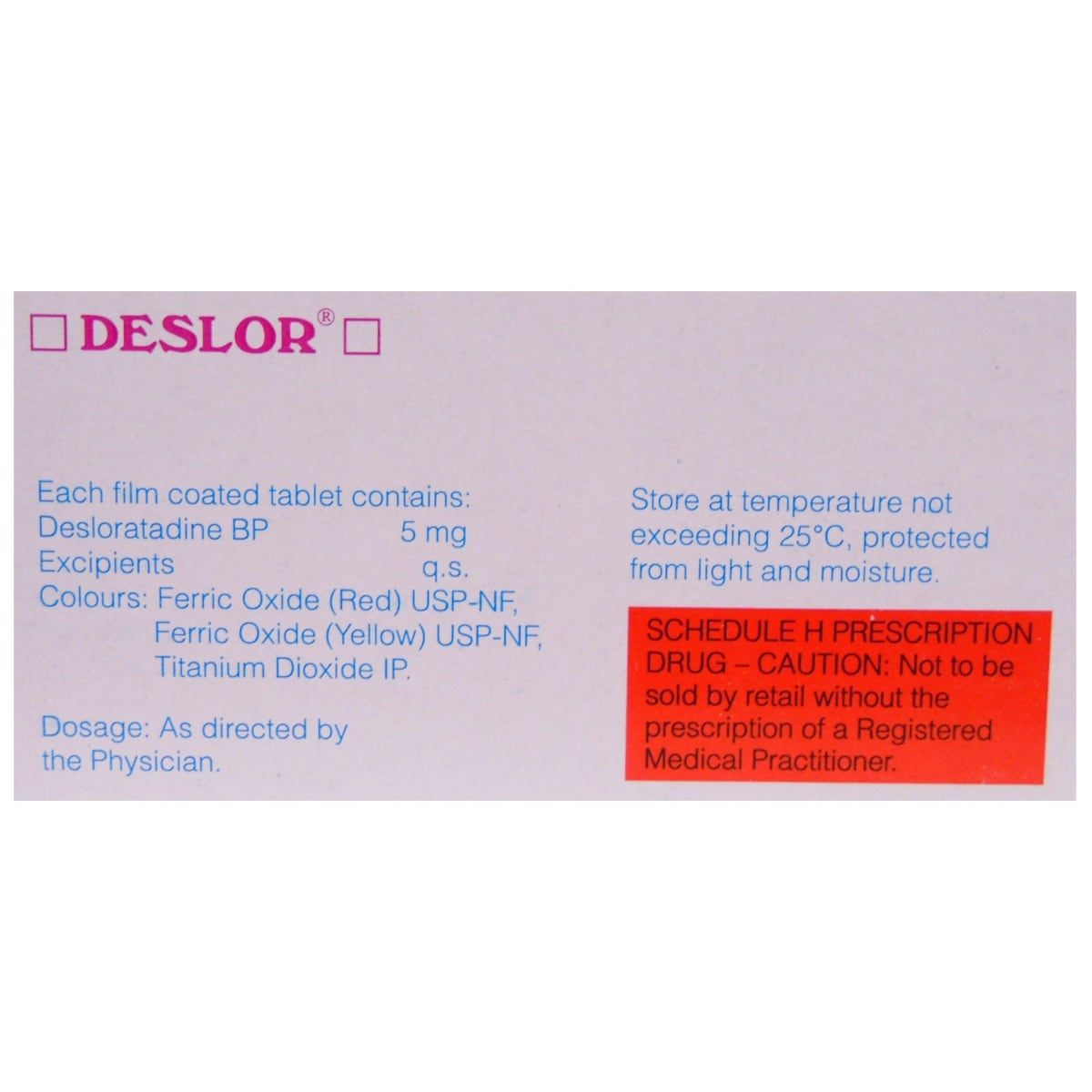 Deslor Tablet 15's Price, Uses, Side Effects, Composition - Apollo Pharmacy