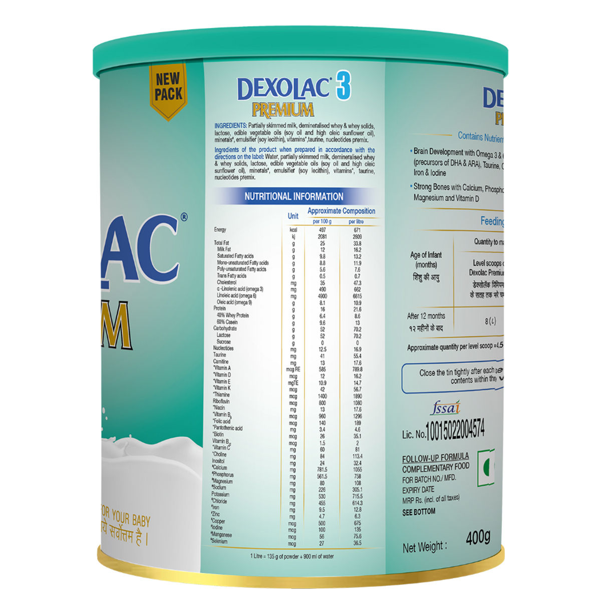 Dexolac Premium Infant Formula Stage 3 Powder for 12 to 24 Months Kid ...