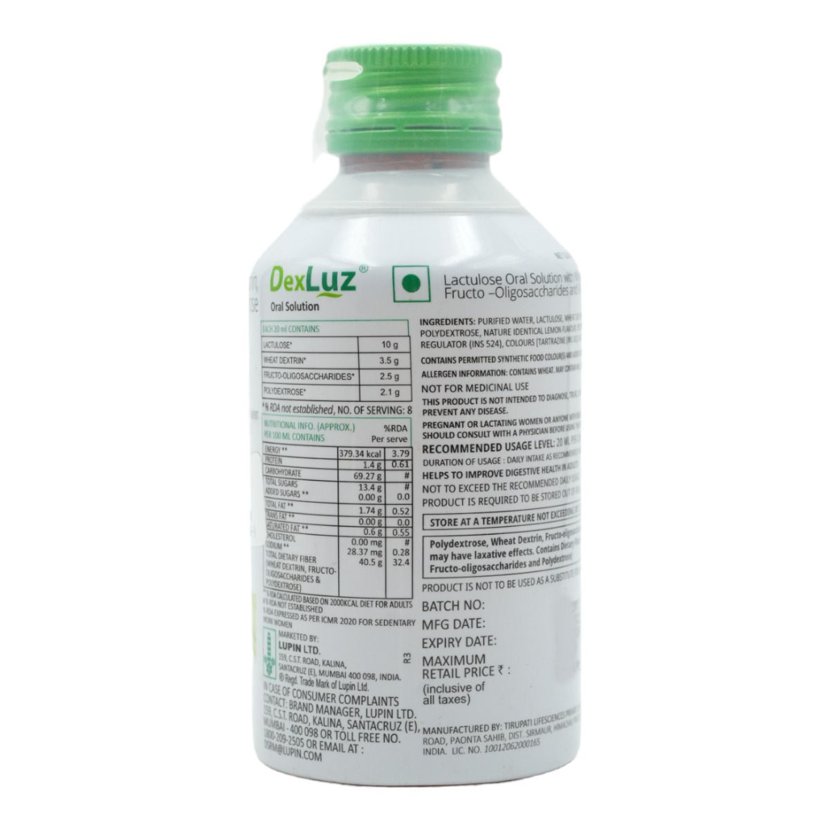 Dexluz Lemon Oral Solution 160 ml Price, Uses, Side Effects ...