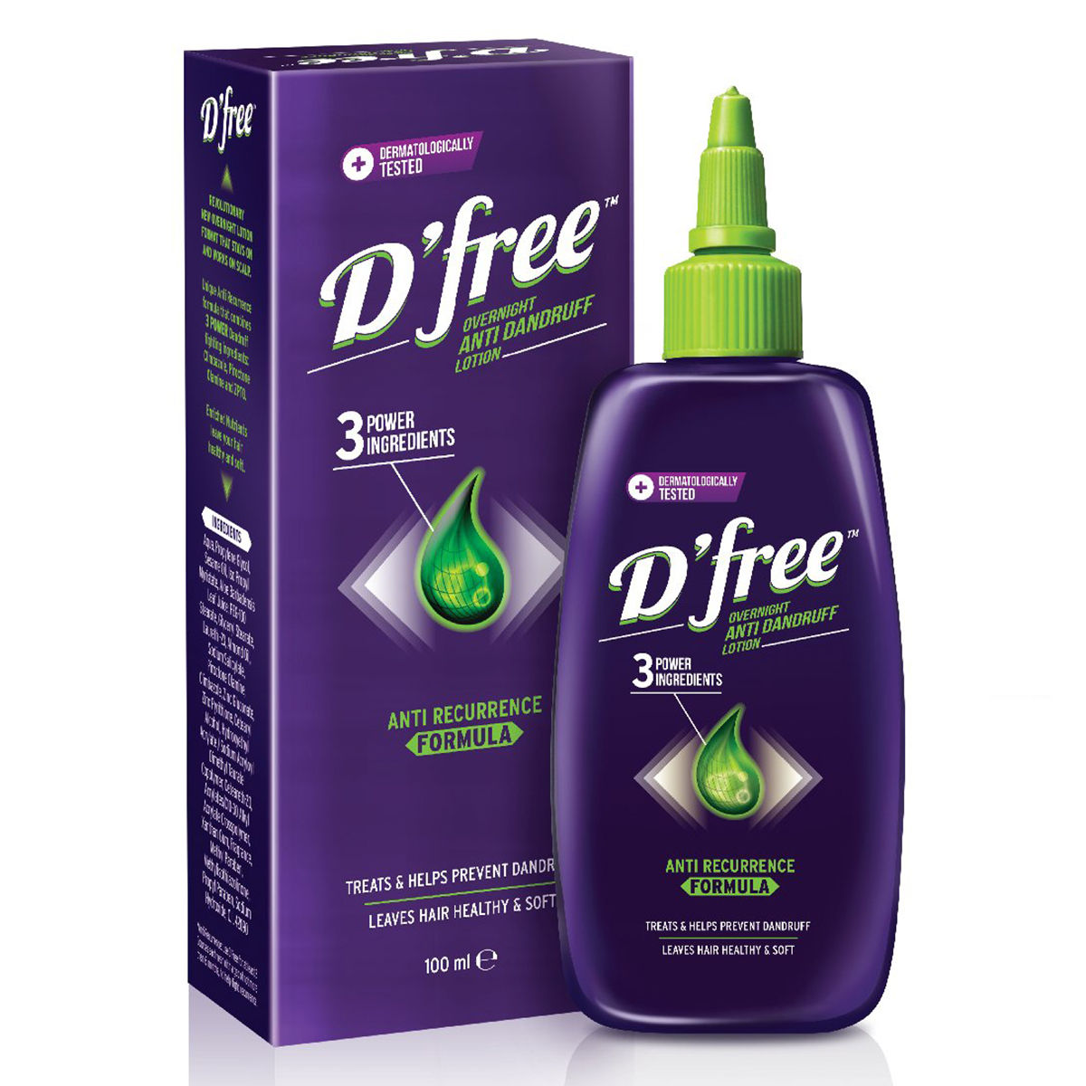 D'free Overnight Anti Dandruff Lotion, 100 ml Price, Uses, Side Effects ...