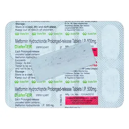 Diafer ER 500 mg Tablet | Uses, Side Effects, Price | Apollo Pharmacy