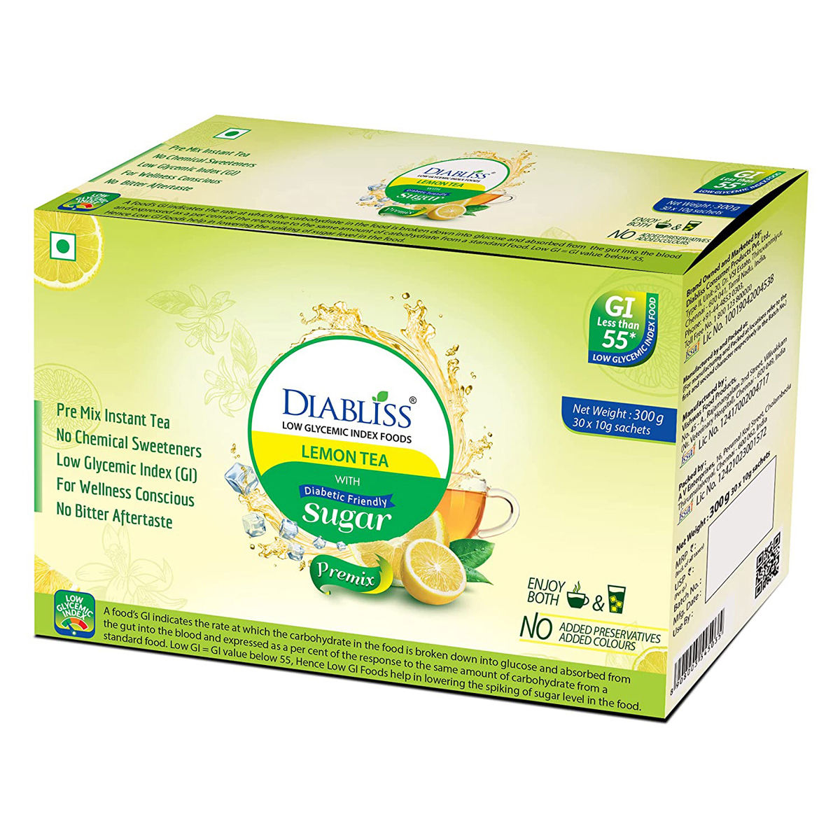Buy Diabliss Diabetic Friendly Lemon Tea, 30 Sachets | 19 Minutes ...