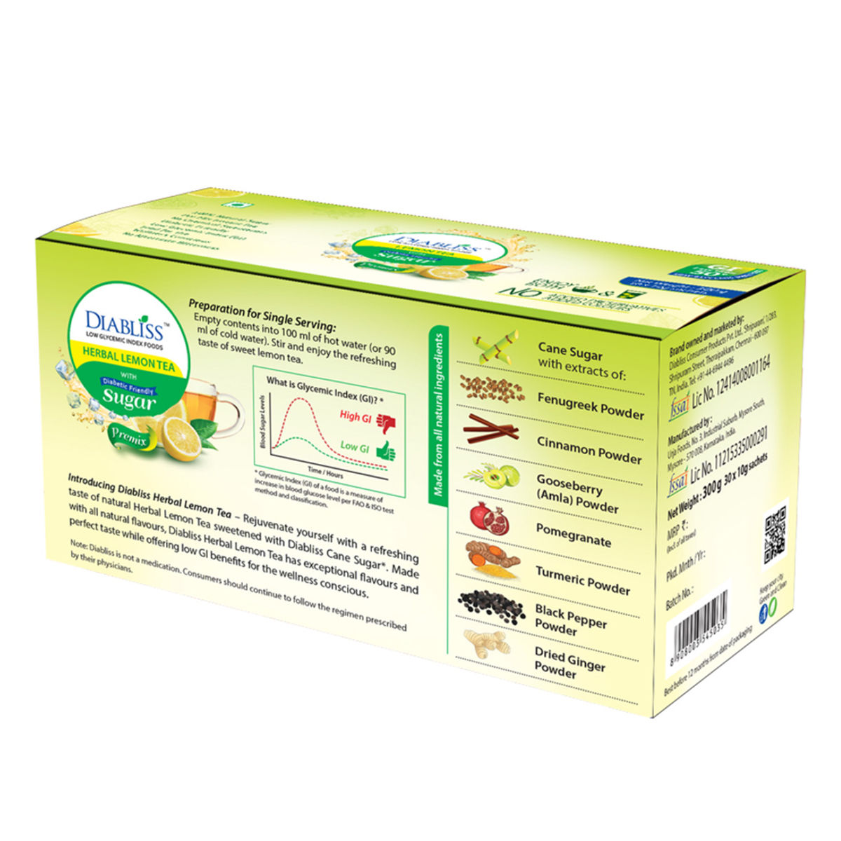 Diabliss Diabetic Friendly Lemon Tea, 30 Sachets Price, Uses, Side ...
