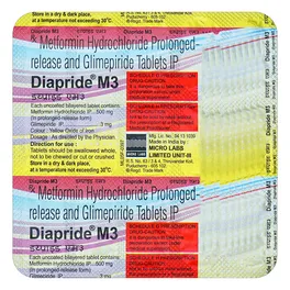 Diapride M3 Tablet | Uses, Side Effects, Price | Apollo Pharmacy