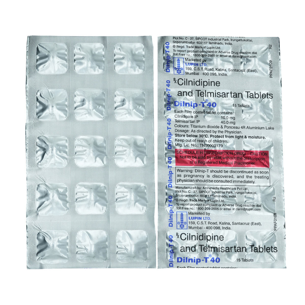 Dilnip-T 40 Tablet | Uses, Side Effects, Price | Apollo Pharmacy