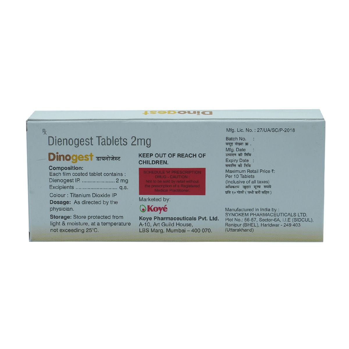 Dinogest Tablet 10's Price, Uses, Side Effects, Composition - Apollo ...