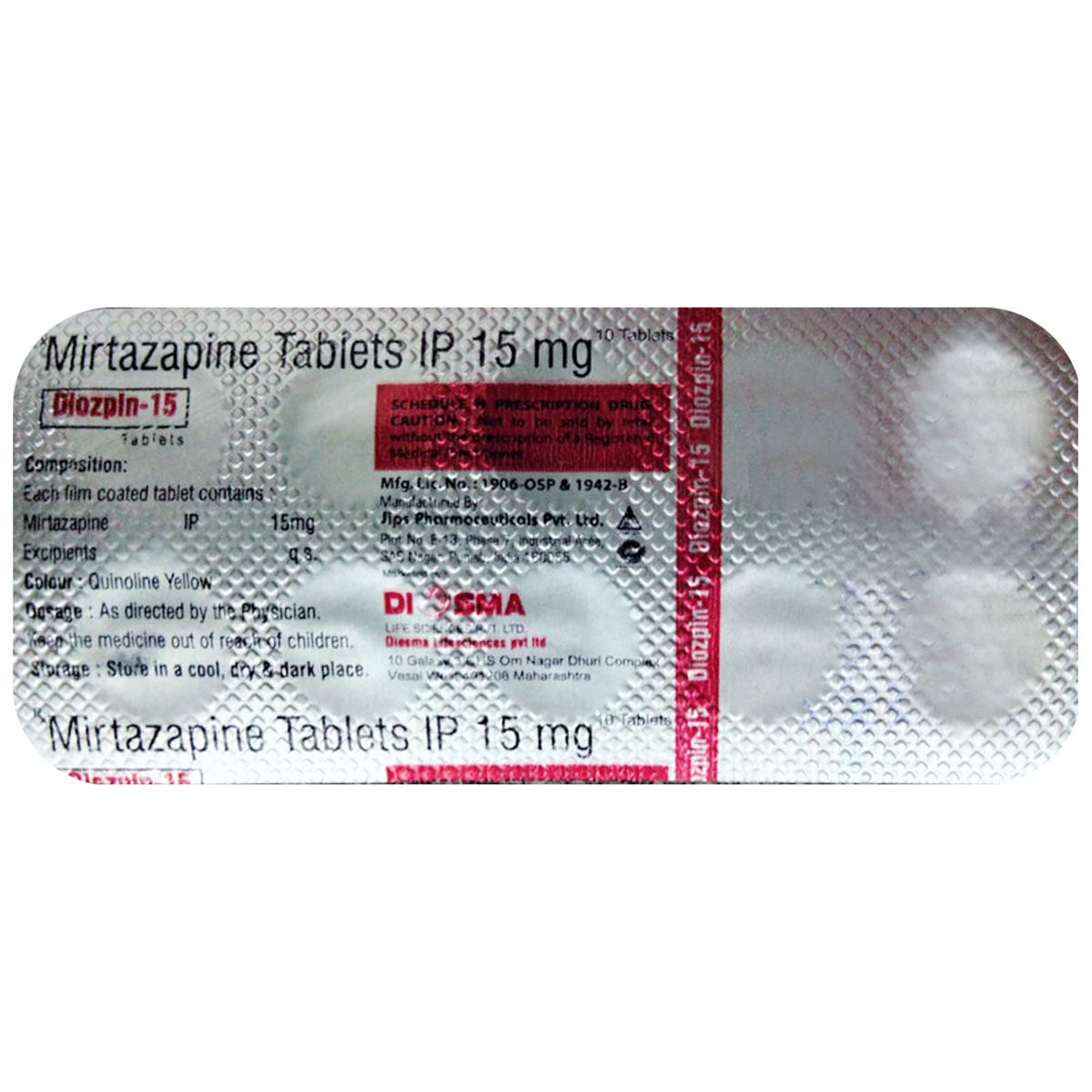 Diozpin-15 Tablet 10's | Uses, Side Effects, Price | Apollo Pharmacy