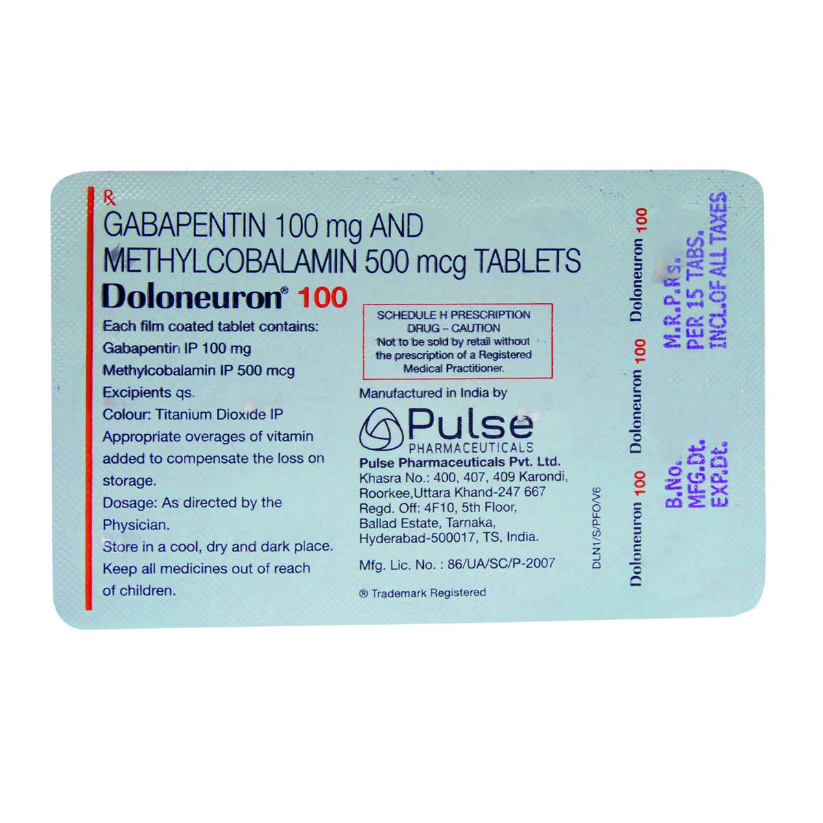 Doloneuron 100 Tablet | Uses, Side Effects, Price | Apollo Pharmacy