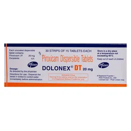 Dolonex DT 20 mg Tablet | Uses, Side Effects, Price | Apollo Pharmacy