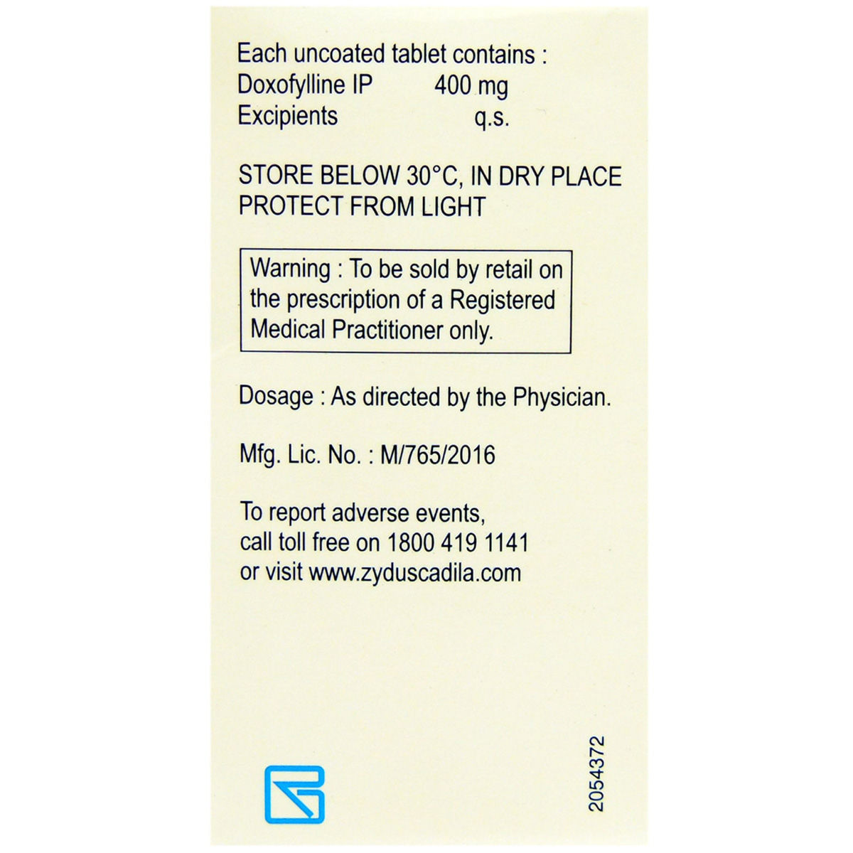 Doxolin Tablet | Uses, Side Effects, Price | Apollo Pharmacy