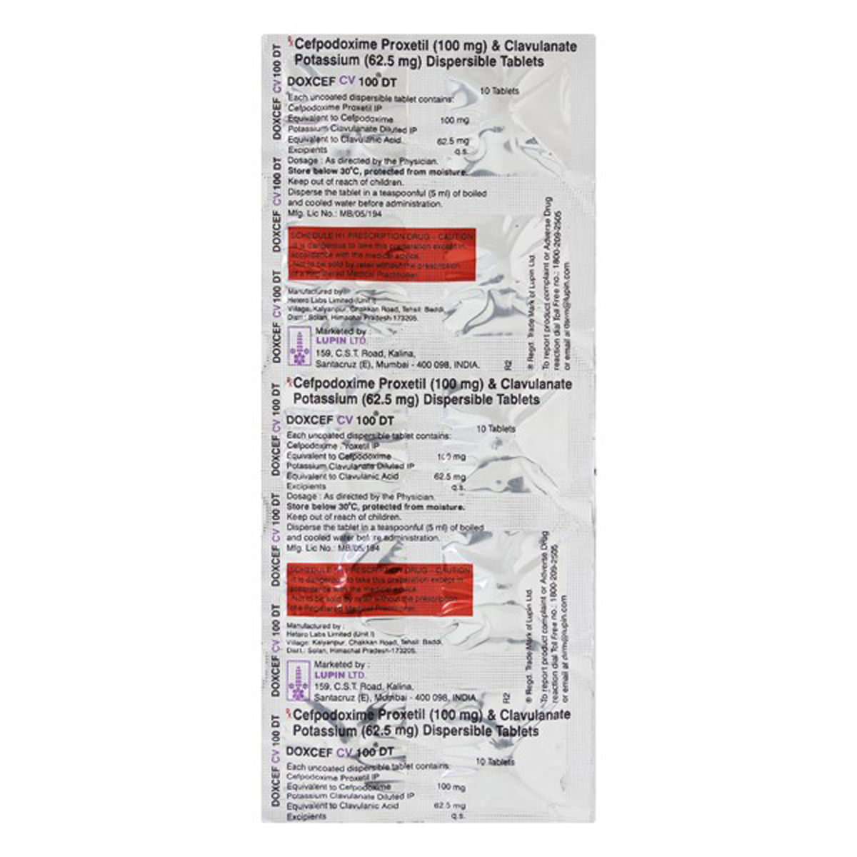 Doxcef CV 100 mg Tablet 10's Price, Uses, Side Effects, Composition ...