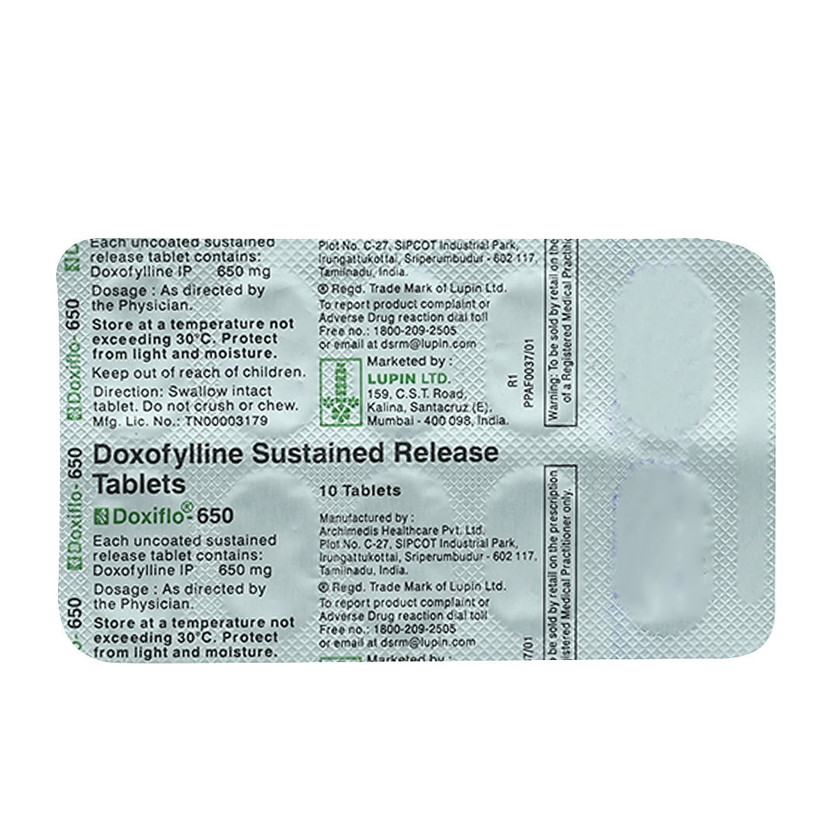 Doxiflo 650 Tablet 10's Price, Uses, Side Effects, Composition - Apollo ...
