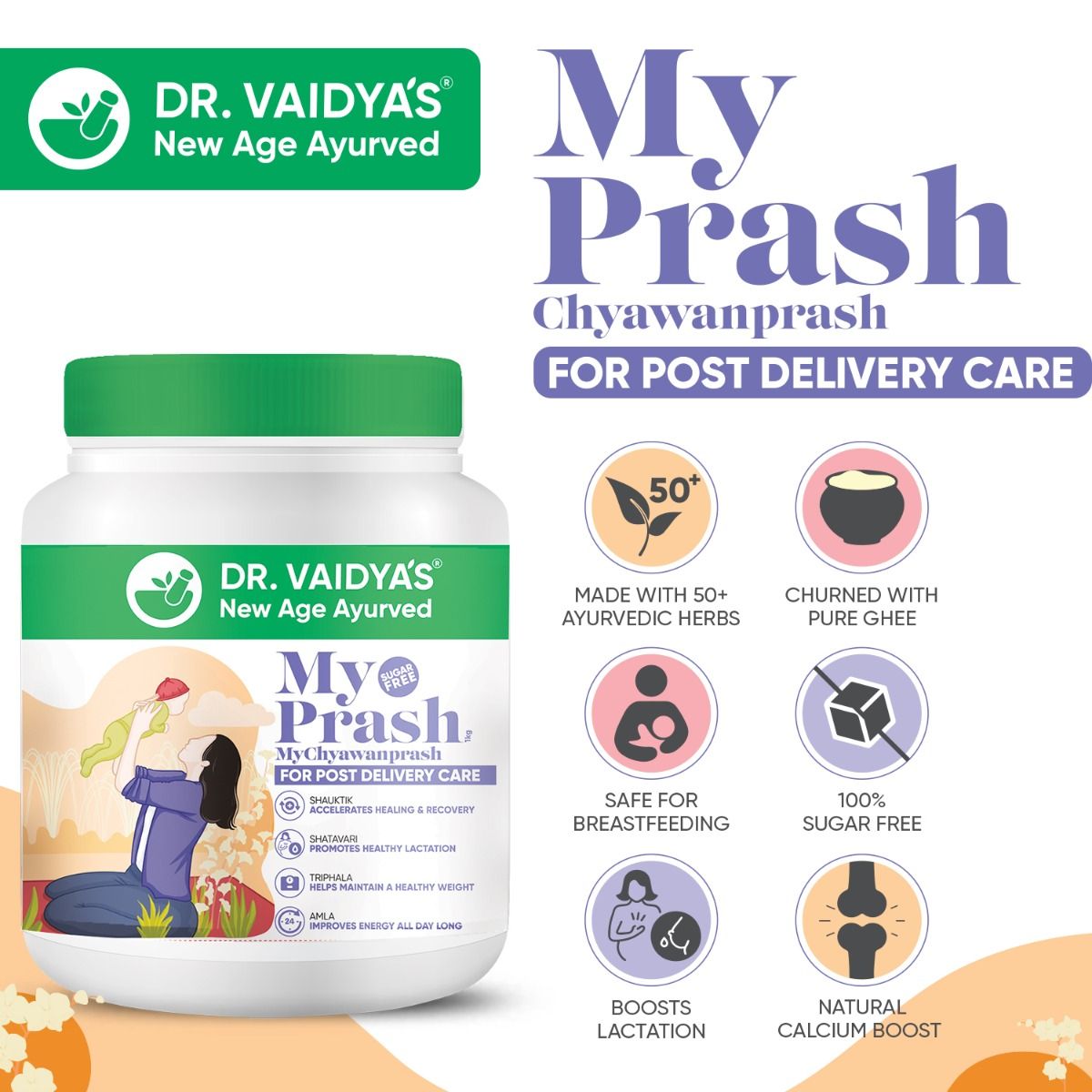 DR. Vaidya's My Prash Chyawanprash for Post Delivery Care, 900 gm Price ...