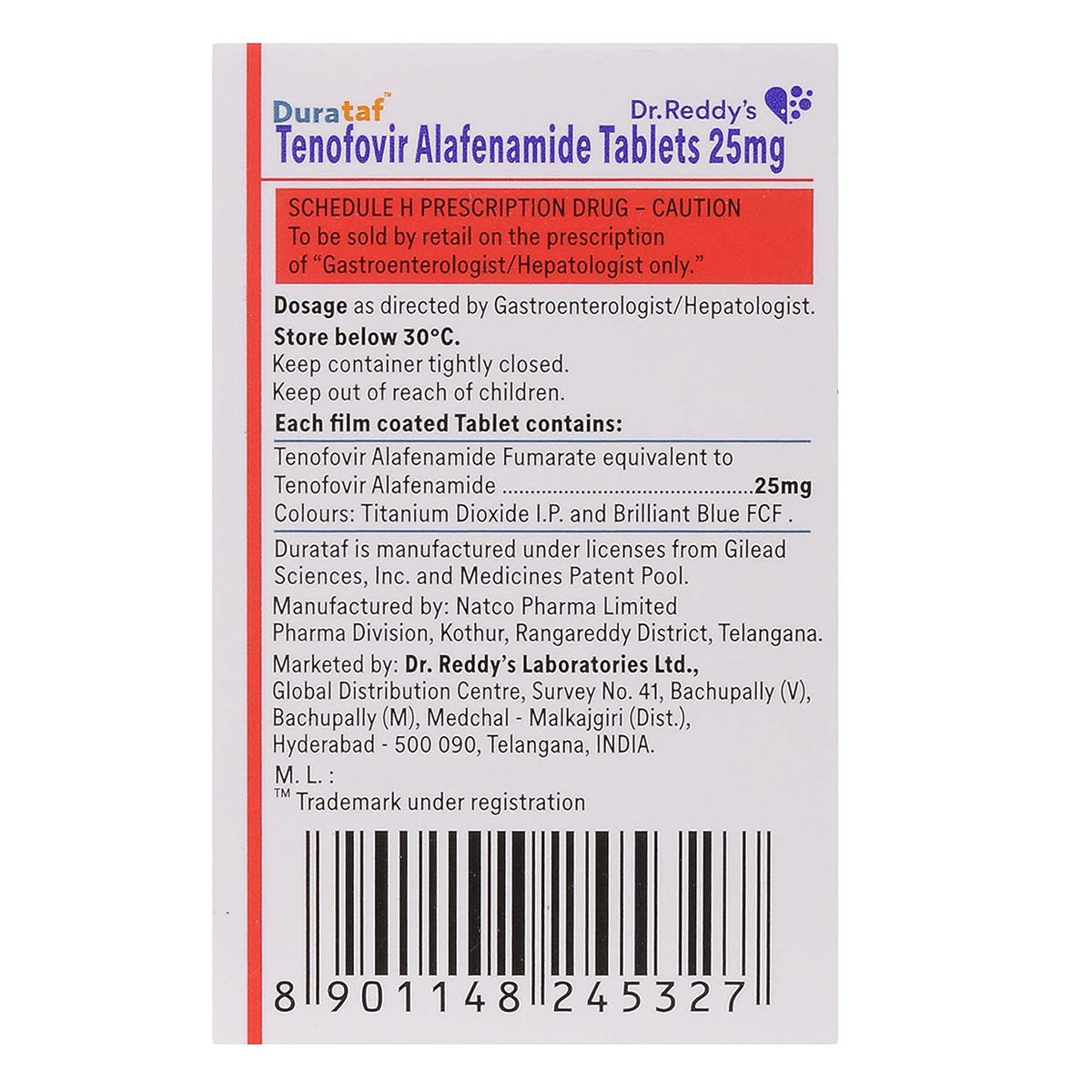 DURATAF 25MG TABLET 30'S Price, Uses, Side Effects, Composition ...