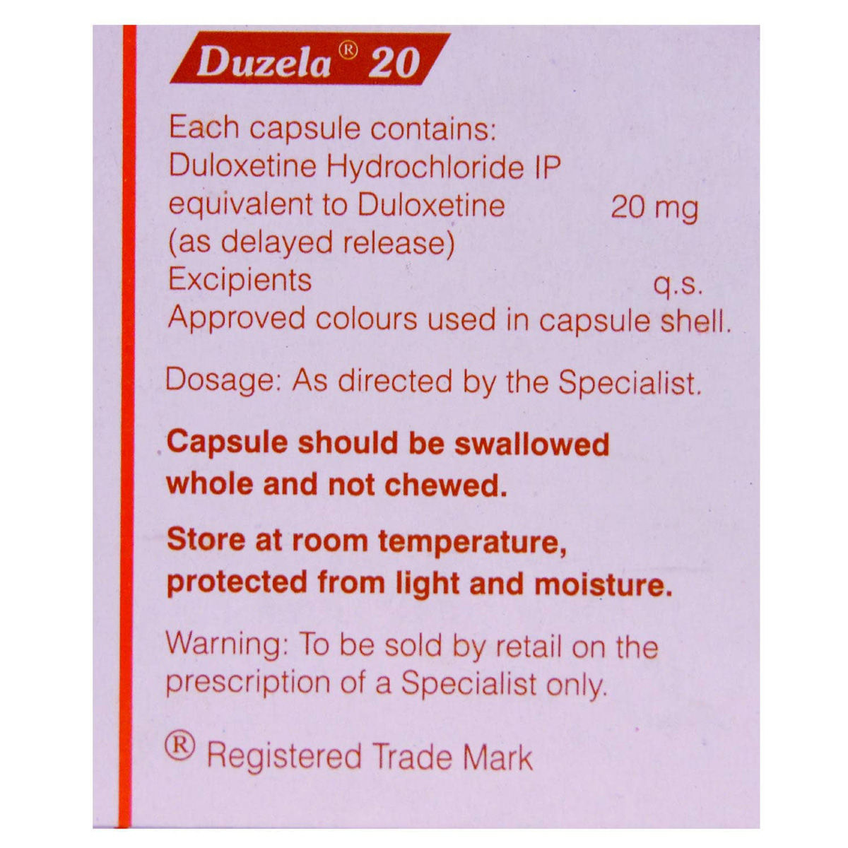 Duzela 20 Capsule 10's Price, Uses, Side Effects, Composition - Apollo ...