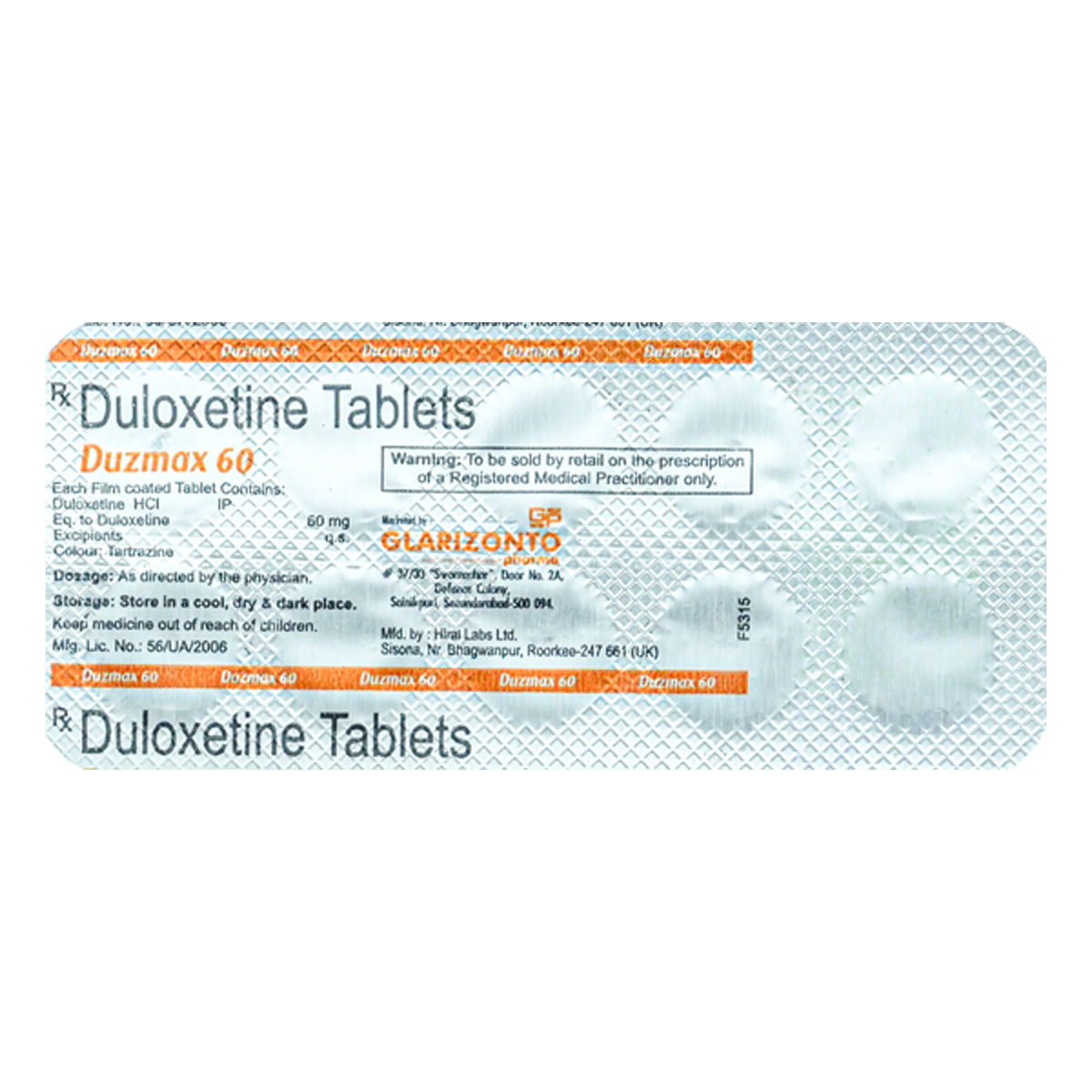 Duzmax 60 Tablet | Uses, Side Effects, Price | Apollo Pharmacy