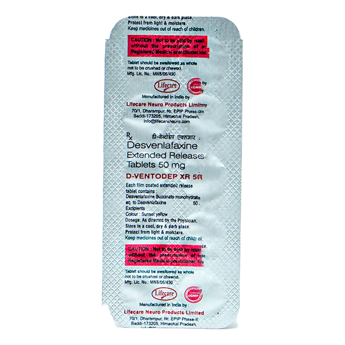 D-Ventodep XR 50 Tablet | Uses, Side Effects, Price | Apollo Pharmacy