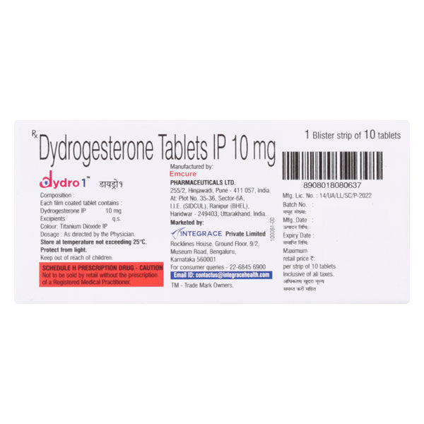 Dydro 1 Tablet 10's Price, Uses, Side Effects, Composition - Apollo ...
