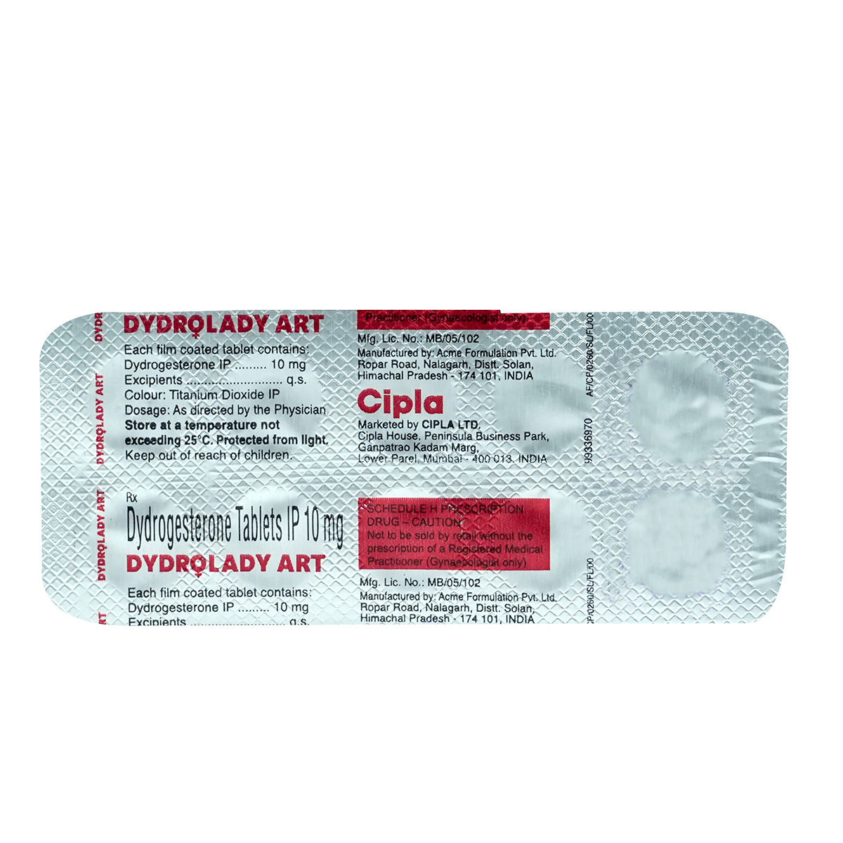 Dydrolady Art 10Mg Tab | Uses, Side Effects, Price | Apollo Pharmacy