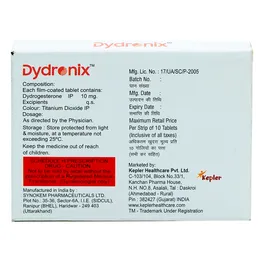 Dydronix 10 mg Tablet | Uses, Side Effects, Price | Apollo Pharmacy