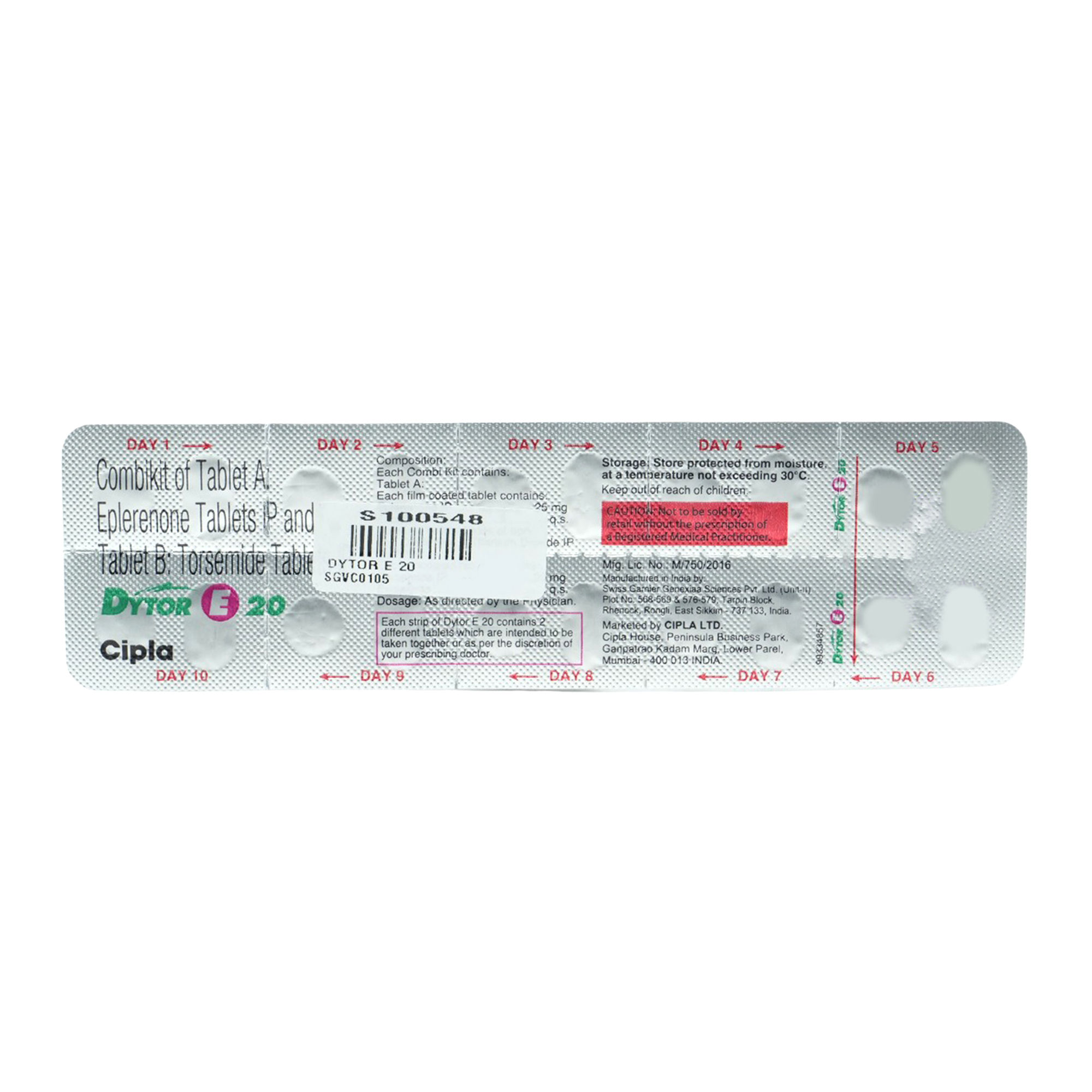 Dytor E 20 Combikit | Uses, Side Effects, Price | Apollo Pharmacy