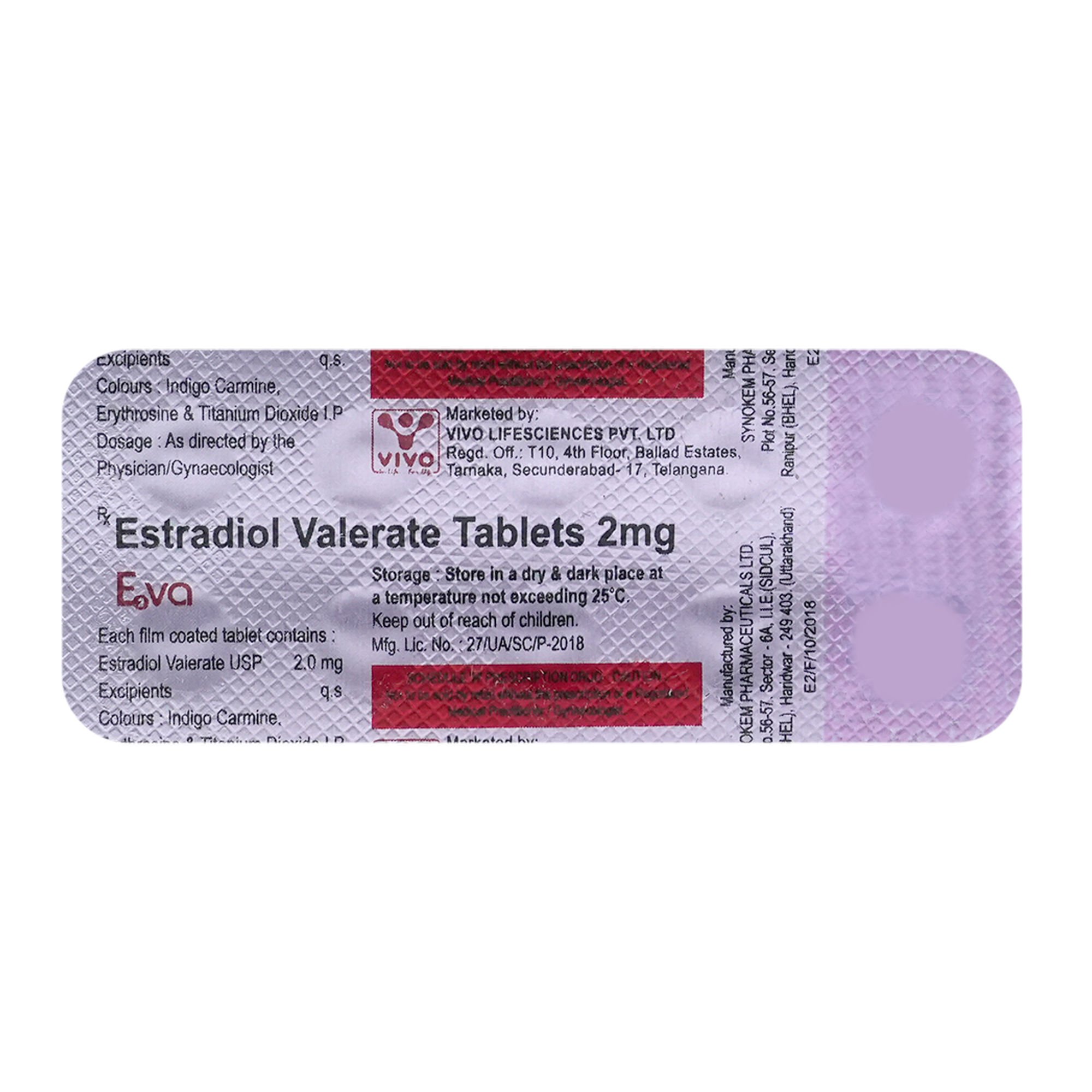 E2va 2 mg Tablet | Uses, Side Effects, Price | Apollo Pharmacy