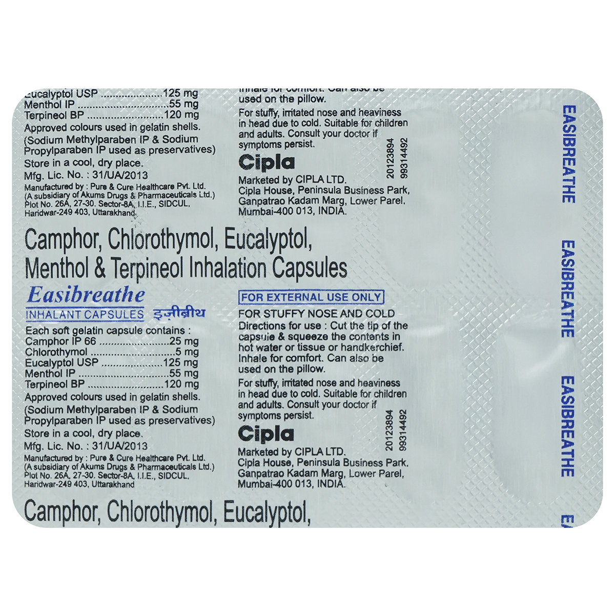 Buy Easibreathe Inhalant Capsule | 19 Minutes Delivery | Apollo Pharmacy