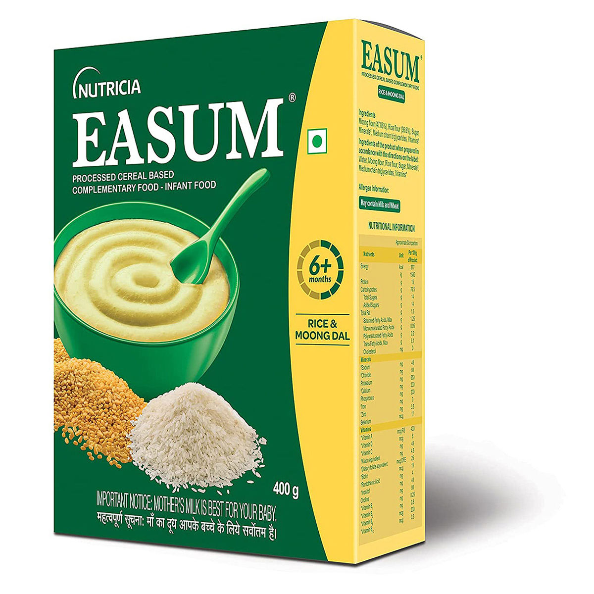 Nutrica Easum Rice & Moong Dal Baby Cereal, 400 gm Price, Uses, Side ...