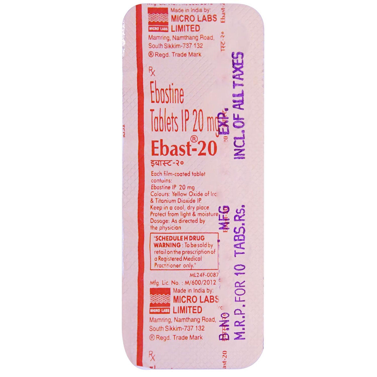 Ebast 20 Tablet 10's Price, Uses, Side Effects, Composition - Apollo ...