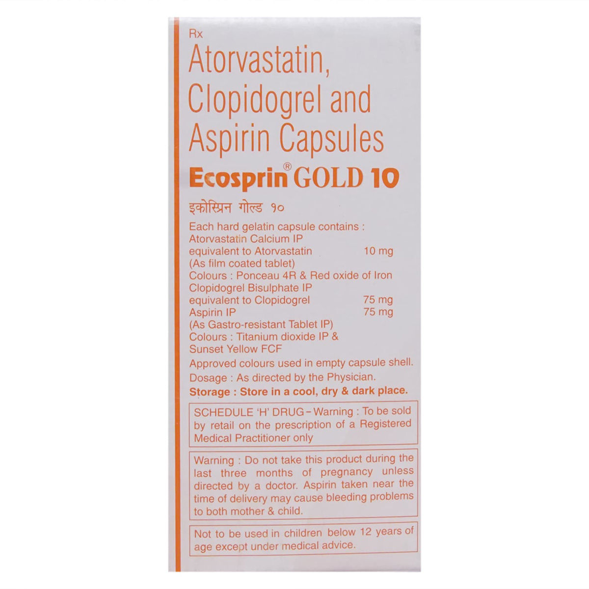 Ecosprin Gold 10 Capsule | Uses, Side Effects, Price | Apollo Pharmacy