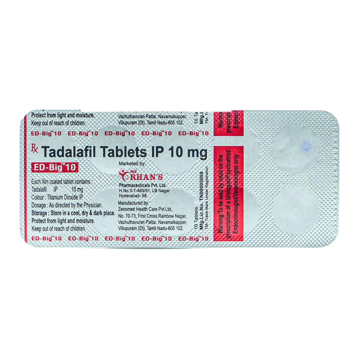 Ed Big 10 Tablet 10's Price, Uses, Side Effects, Composition - Apollo ...