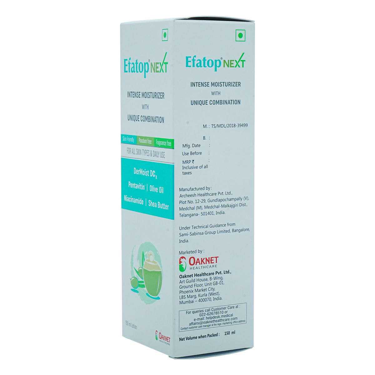 Efatop Next Intense Moisturizer Lotion 150 ml Price, Uses, Side Effects ...