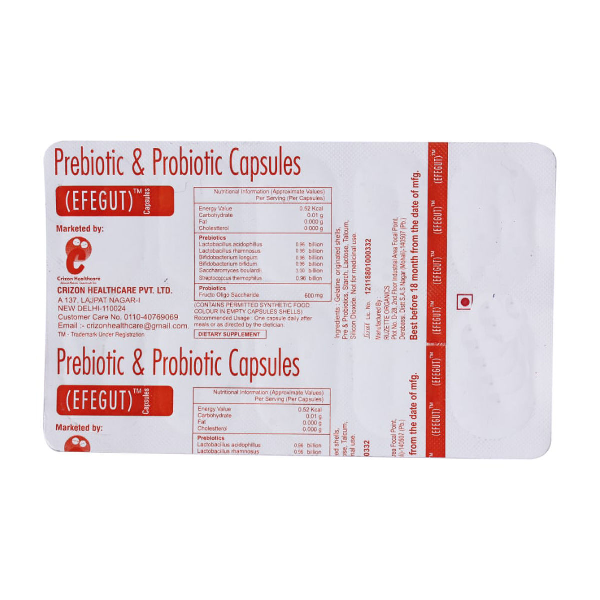 Efegut Capsule | Uses, Side Effects, Price | Apollo Pharmacy