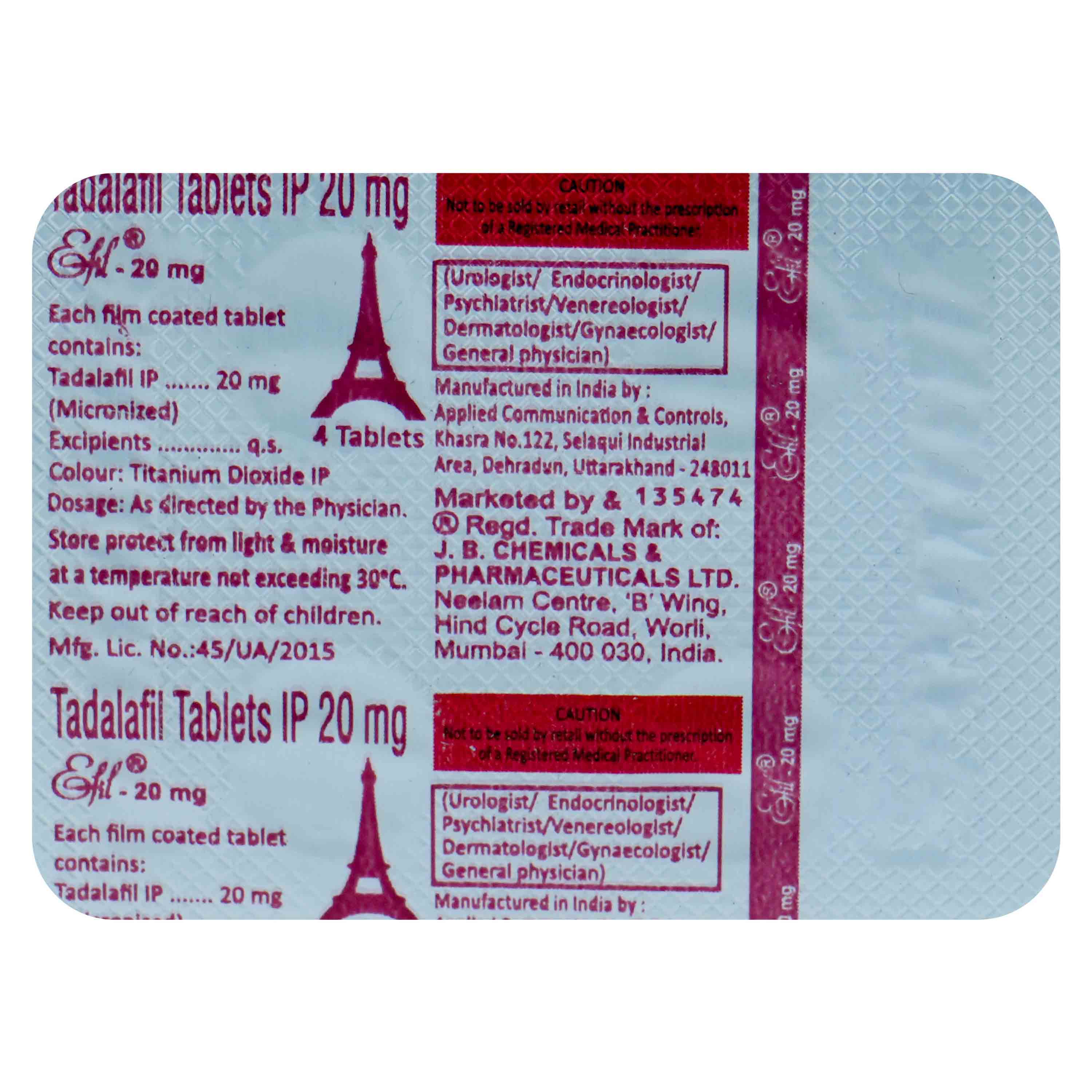 Efil-20 mg Tablet | Uses, Side Effects, Price | Apollo Pharmacy