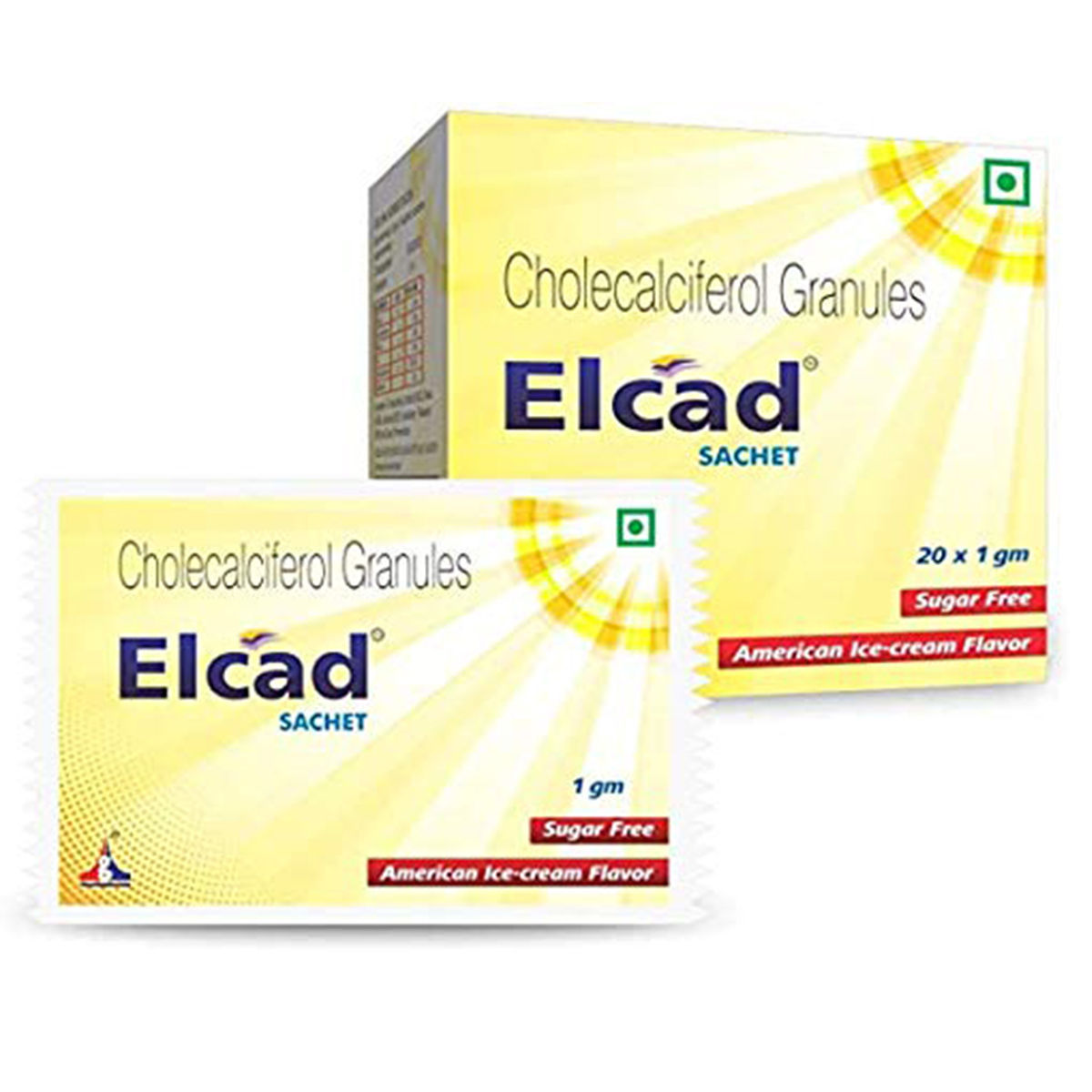 Elcad Sugar Free American Ice-Cream Sachet 1 gm | Uses, Side Effects ...